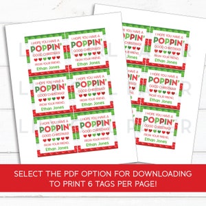 Editable Pop It Christmas Gift Tag, Have a Poppin' Good Christmas ...