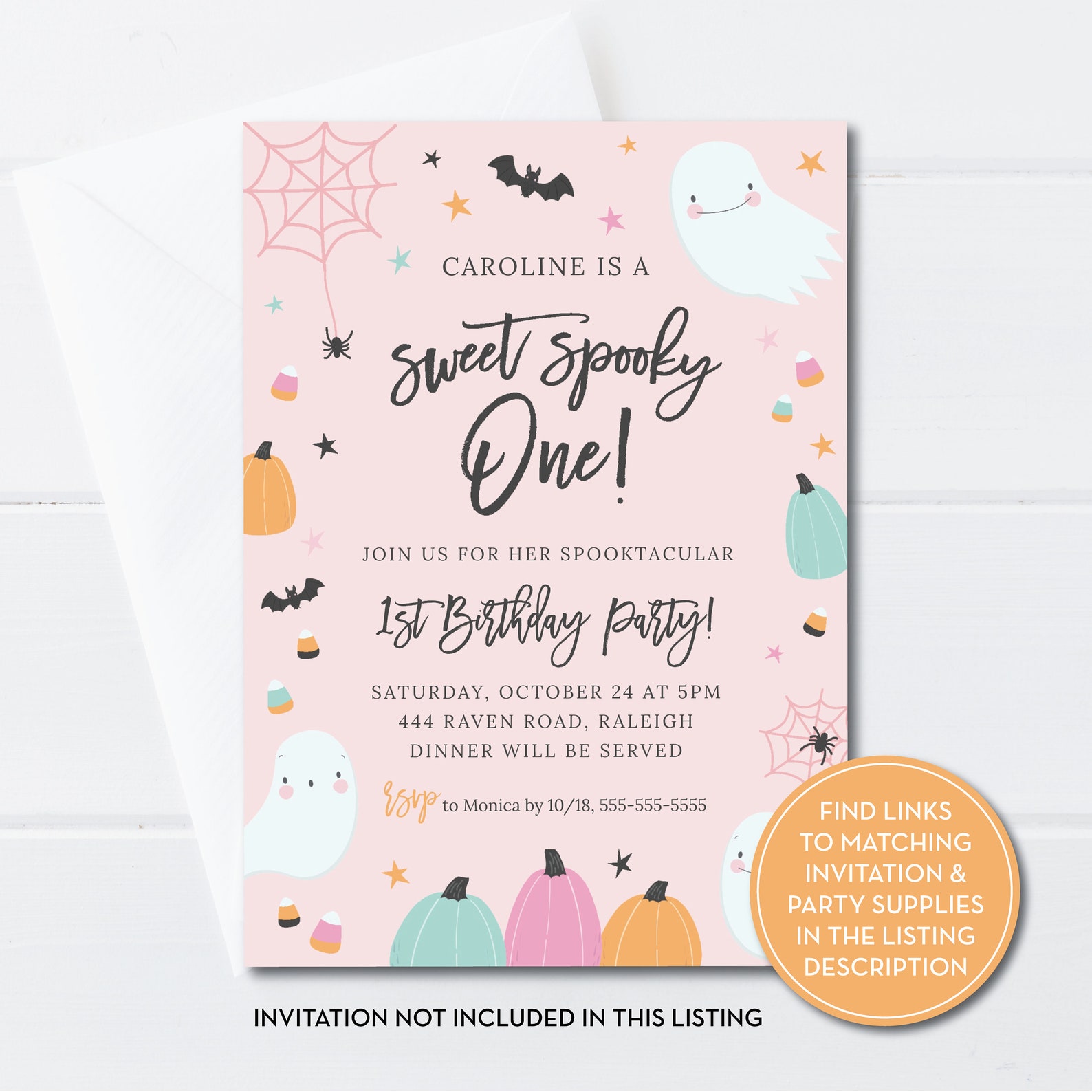 Editable Sweet Spooky One Girl Milestone Birthday Sign - Etsy