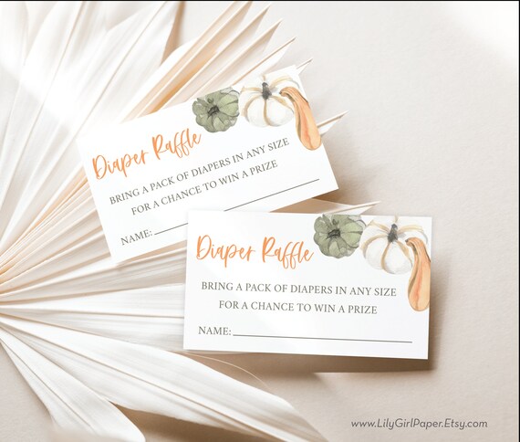 Printable Diaper Raffle Card, Oh My Gourd Fall Baby Shower Invitation ...
