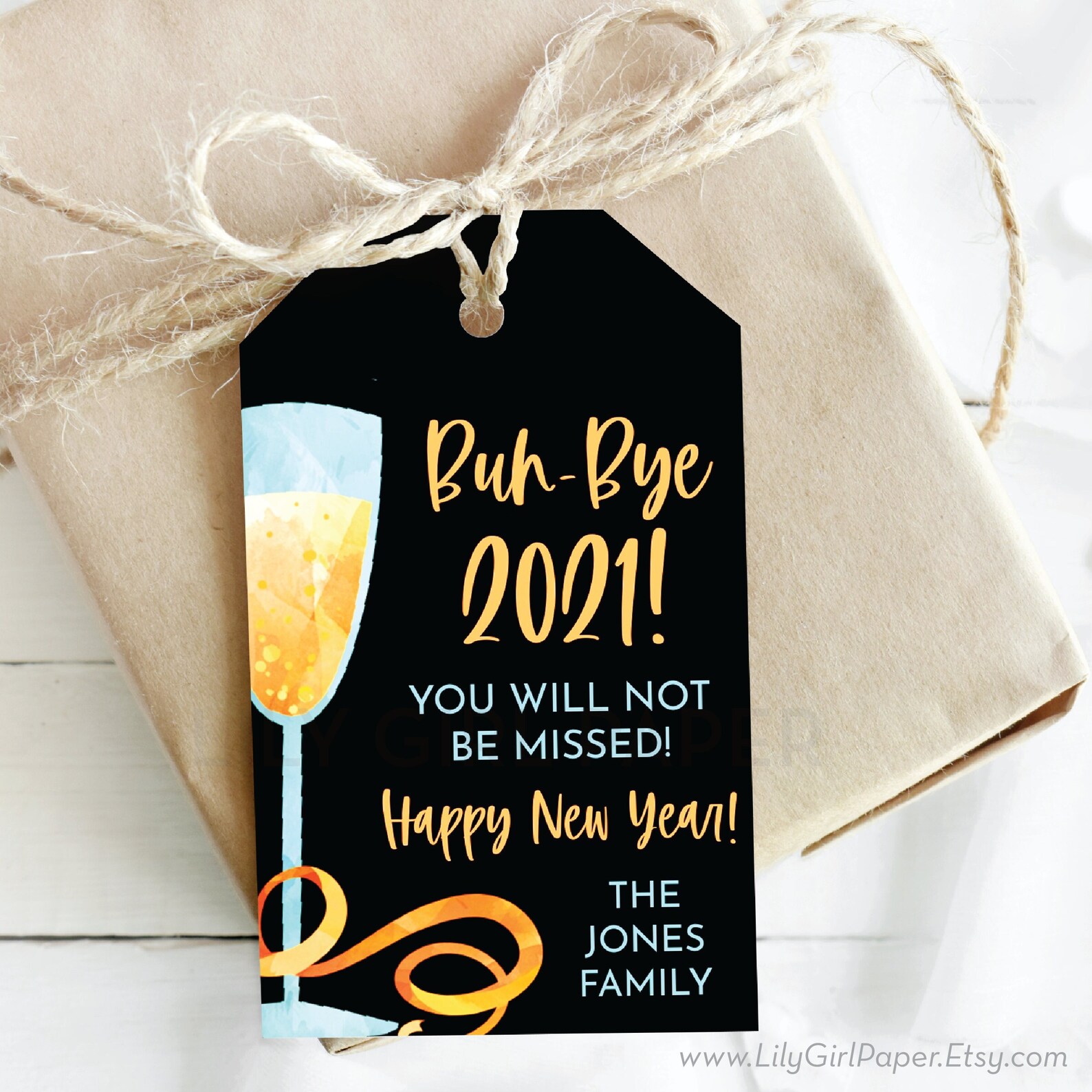 Editable Buh-bye 2021 New Year's Gift Tag Party Favor - Etsy