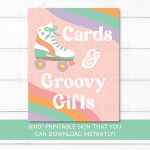 INSTANT DOWNLOAD Groovy Roller Skating Birthday Cards & Gifts 8x10 ...