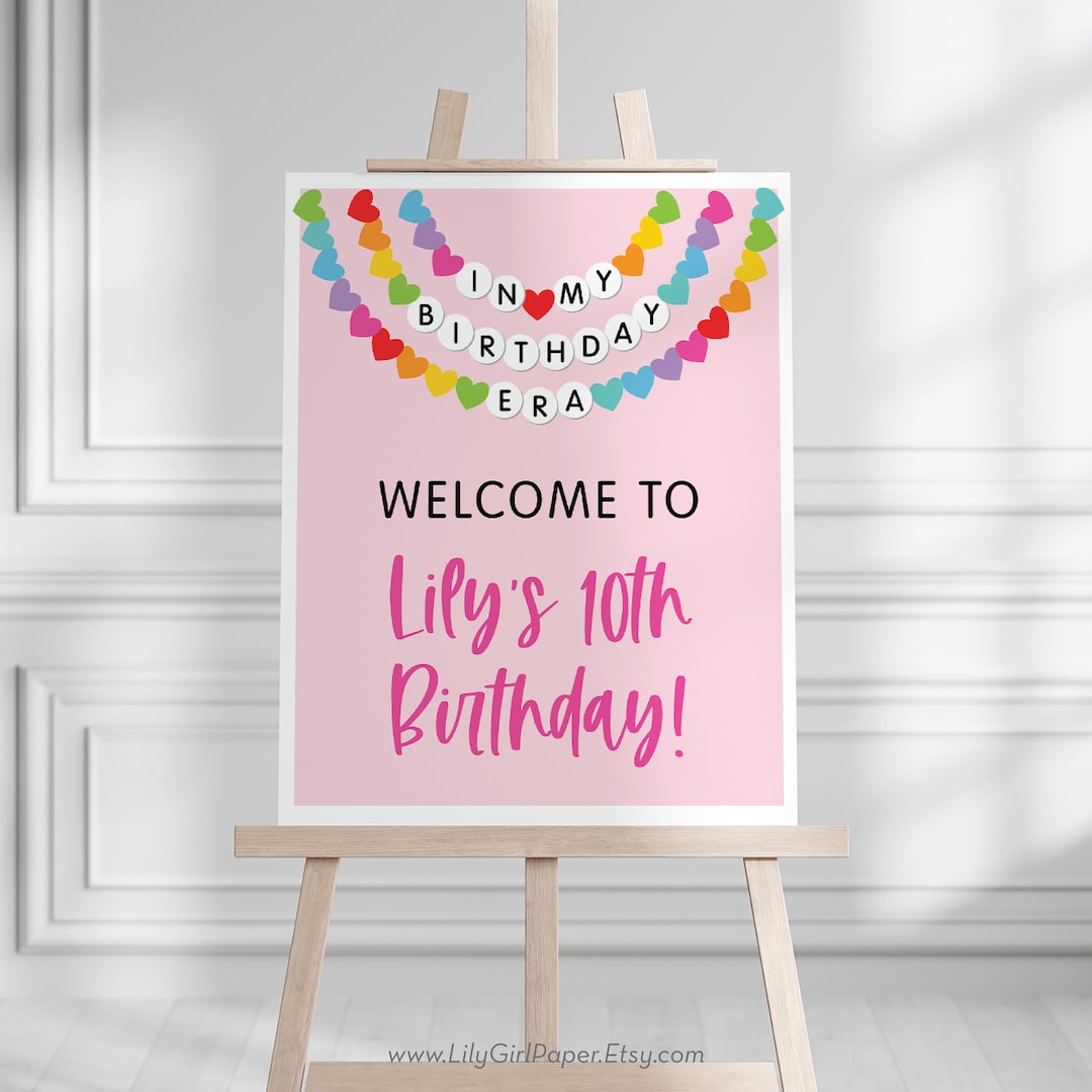In My Birthday Era Party Welcome Sign Editable Template, Guest Greeting ...