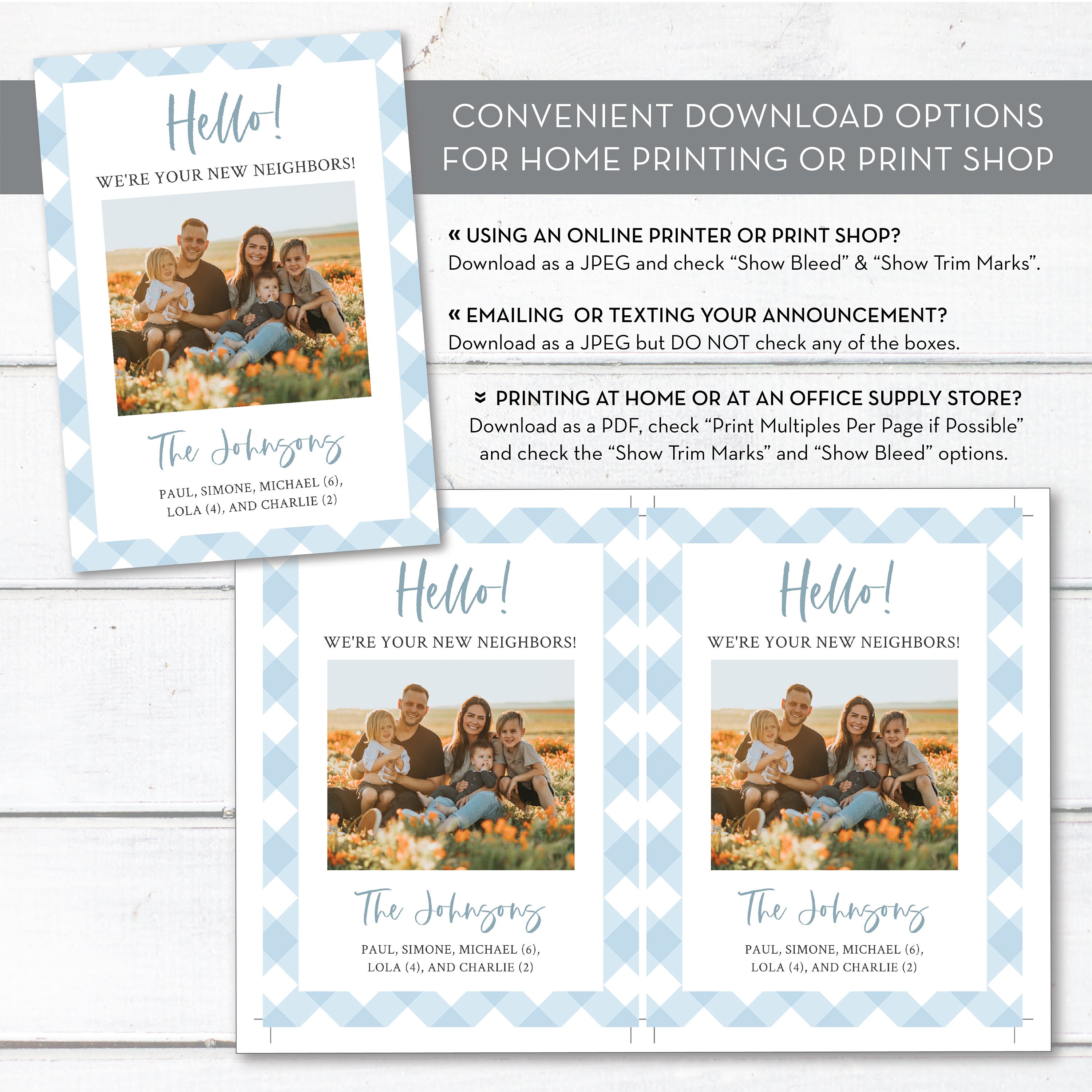 Editable We're Your New Neighbors Photo Card Template, Instant Download ...