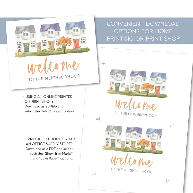 Editable Welcome to the Neighborhood Cards, Instant Download, New ...