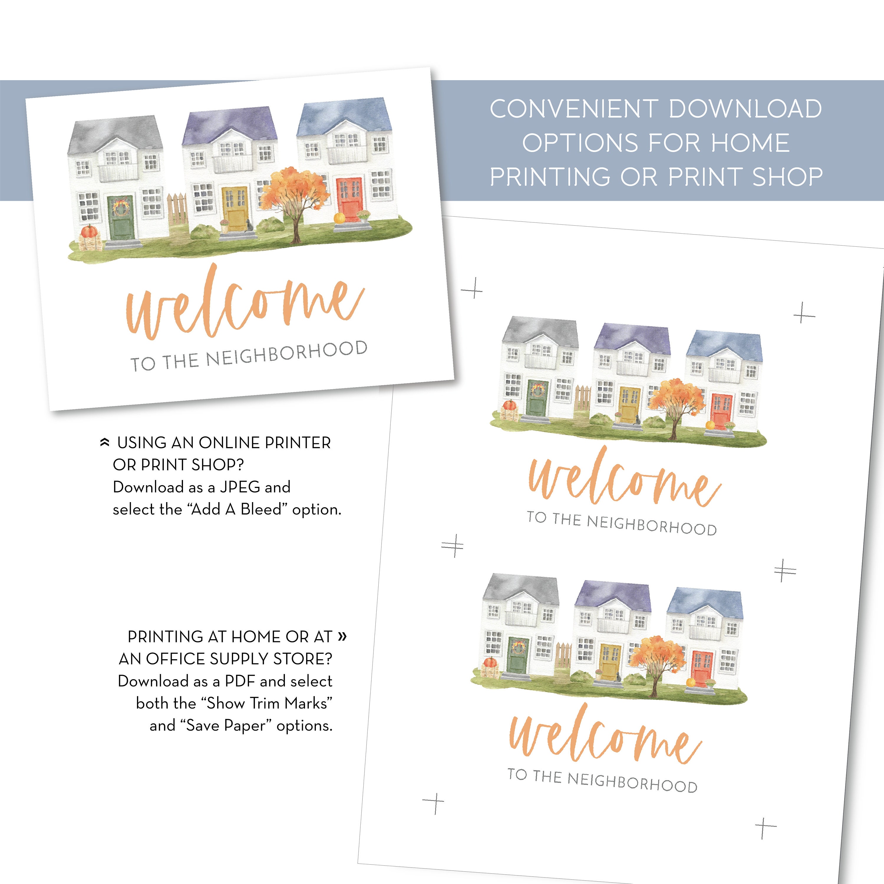 Editable Welcome to the Neighborhood Cards Instant Download | Etsy