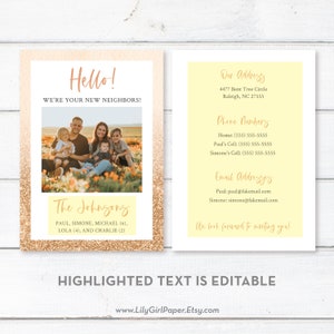 Editable We're Your New Neighbors Photo Card Template, Instant Download ...