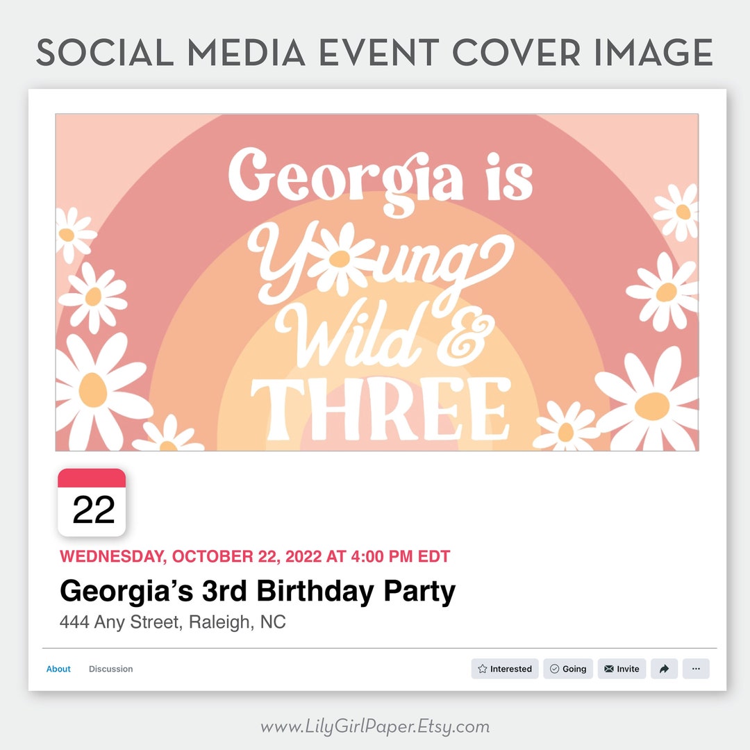 Editable Young Wild & Three Groovy Social Media Event Cover Image ...