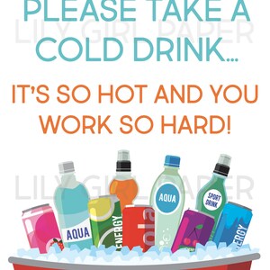 Delivery Driver Cold Drink Sign, Mail Carrier, Packages, Essential ...