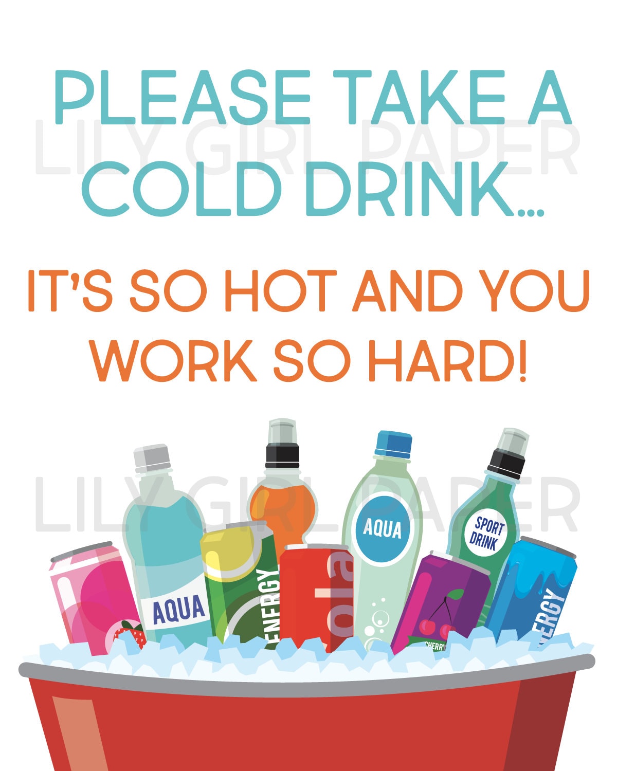 Delivery Driver Cold Drink Sign, Mail Carrier, Packages, Essential ...