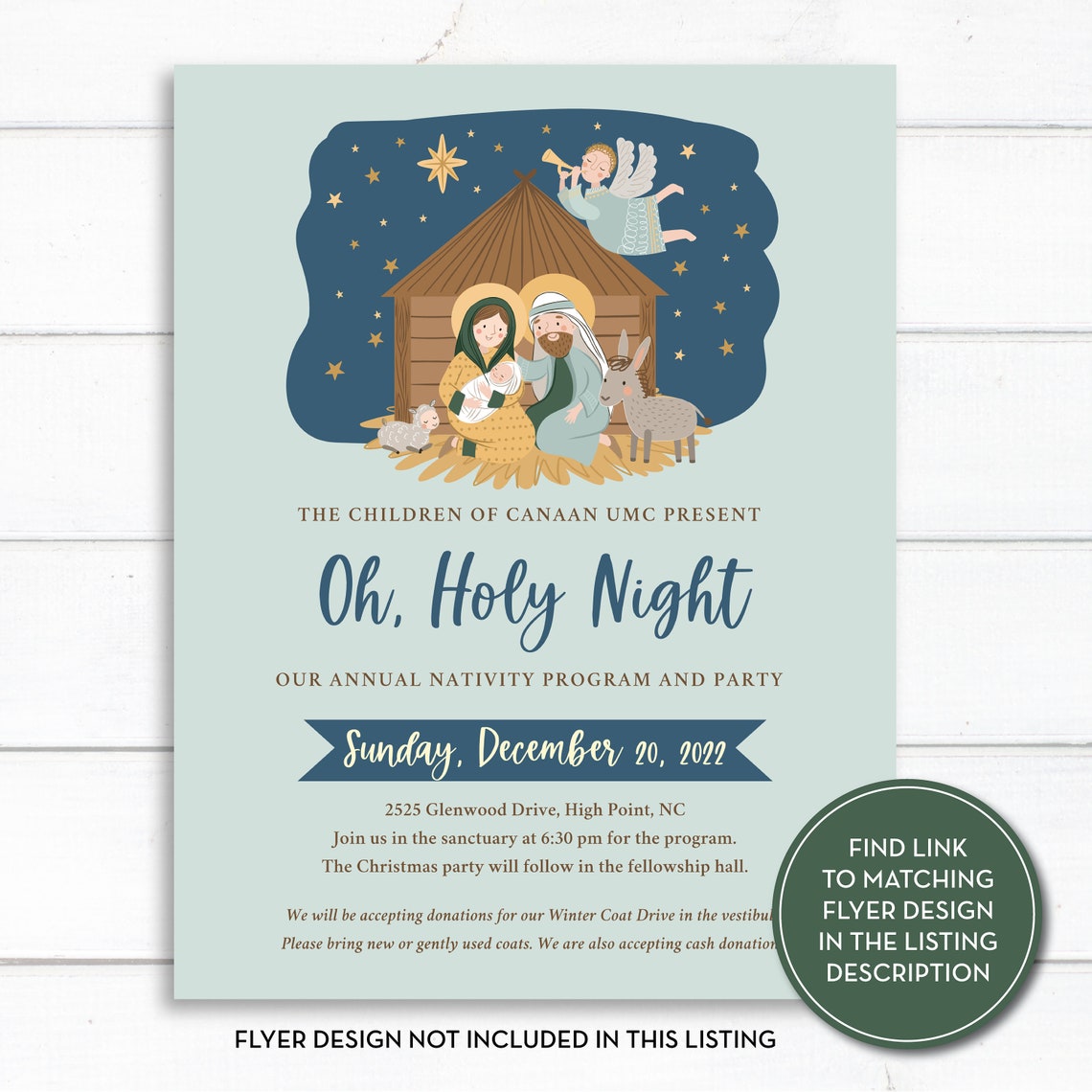 Christmas Program Editable Template, Church Christmas Play Folded ...