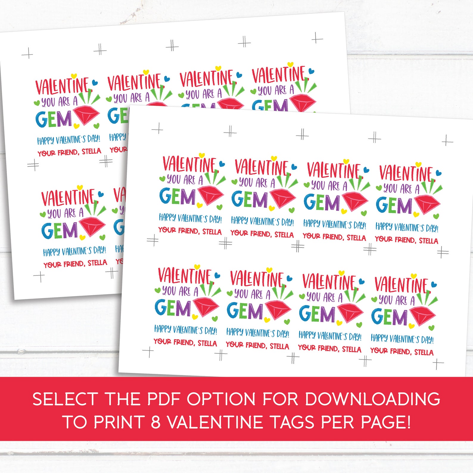 Editable You Are A Gem Valentine Cards Class Valentine Ring - Etsy