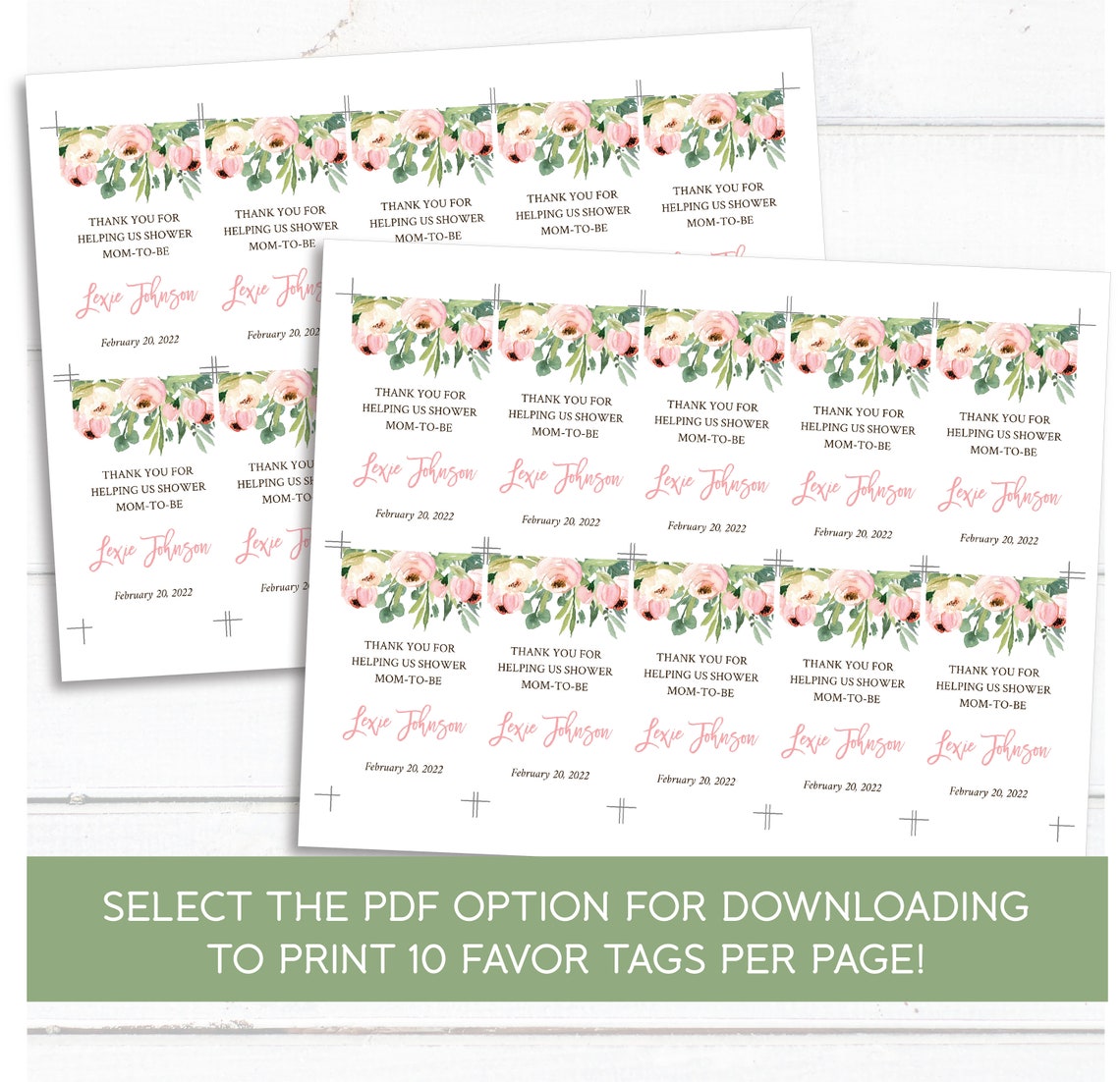 Editable Baby Shower Favor Tag Template Diapers and Wipes - Etsy