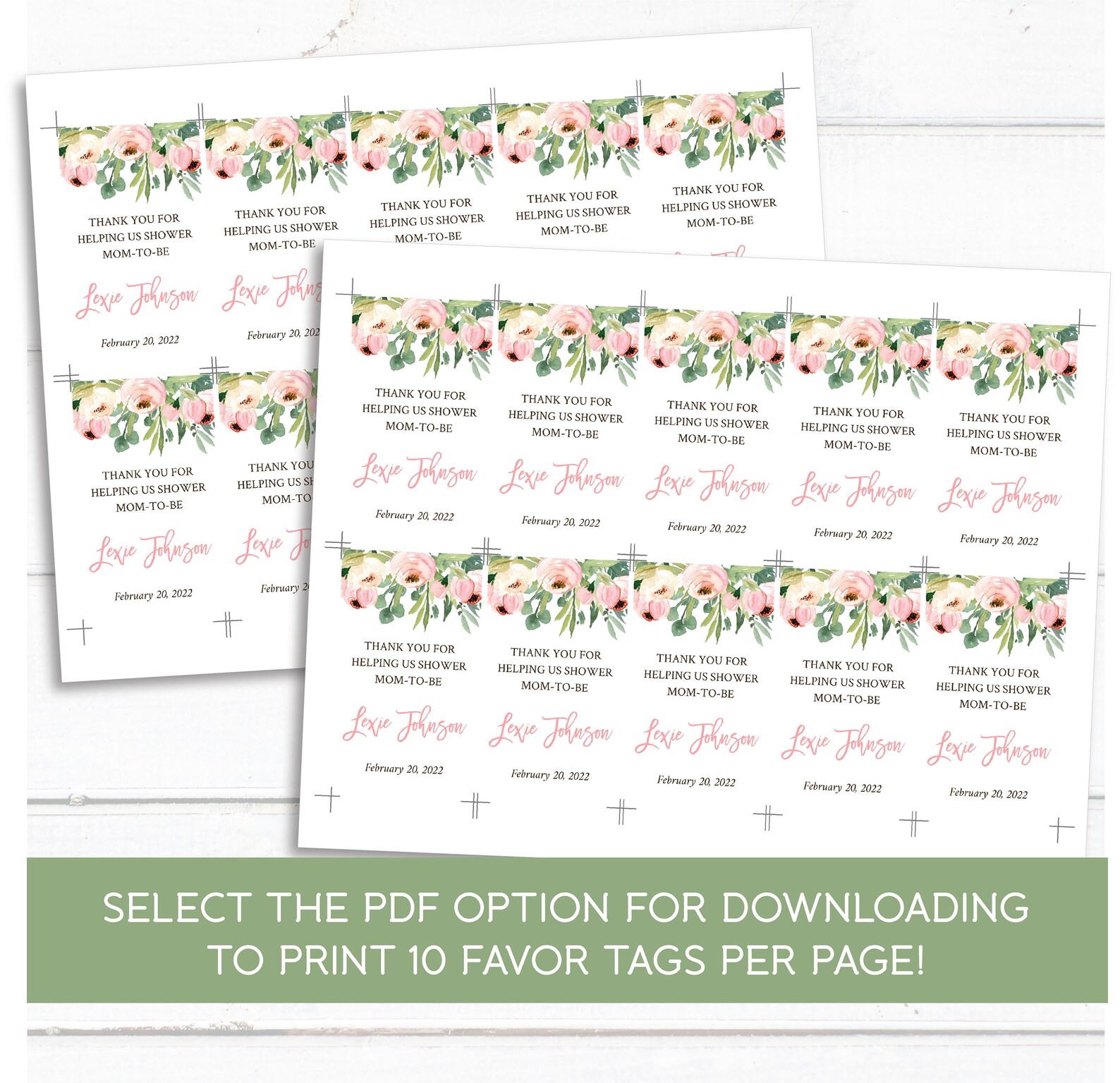 Editable Baby Shower Favor Tag Template Diapers and Wipes - Etsy