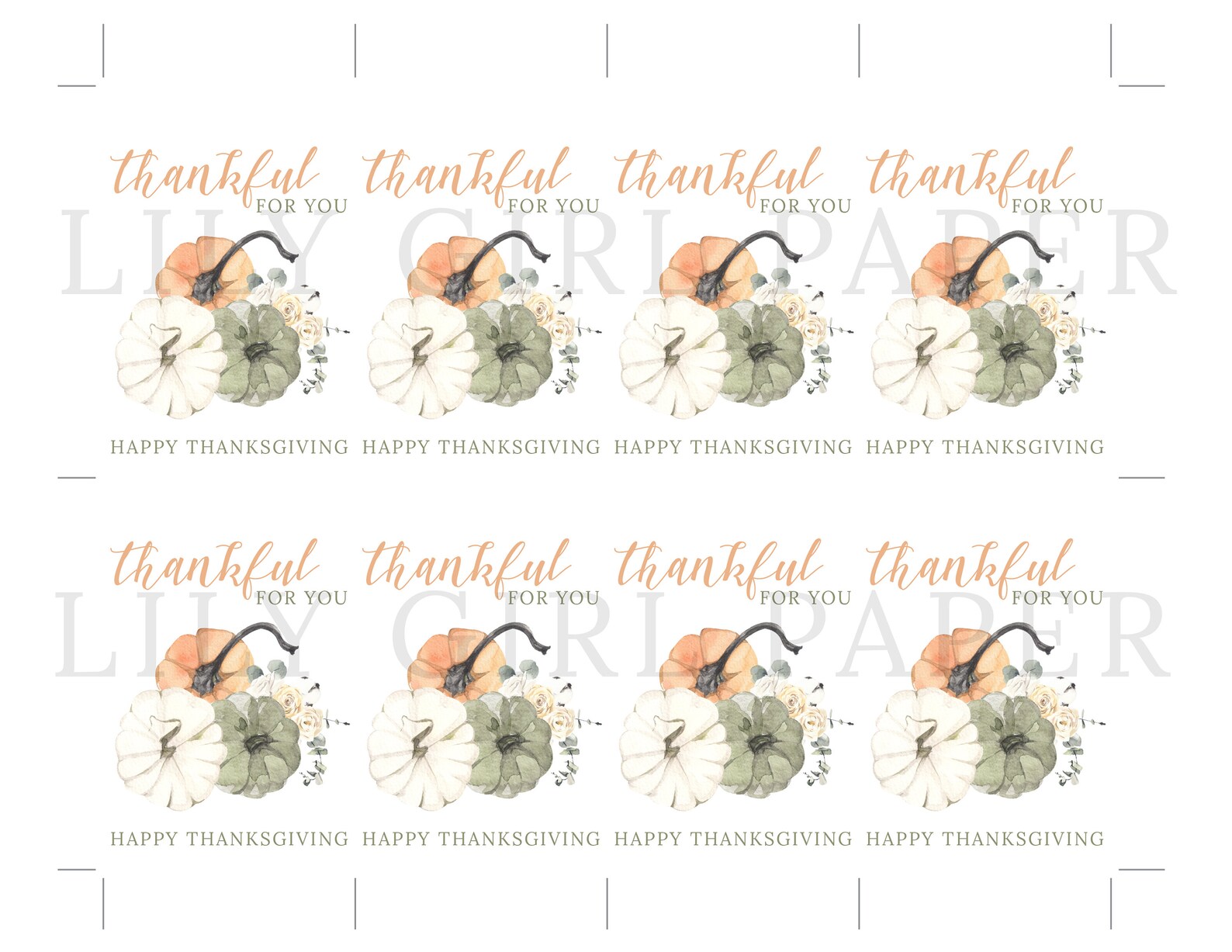 Thanksgiving Gift Tag Thankful for You Tag INSTANT DOWNLOAD | Etsy