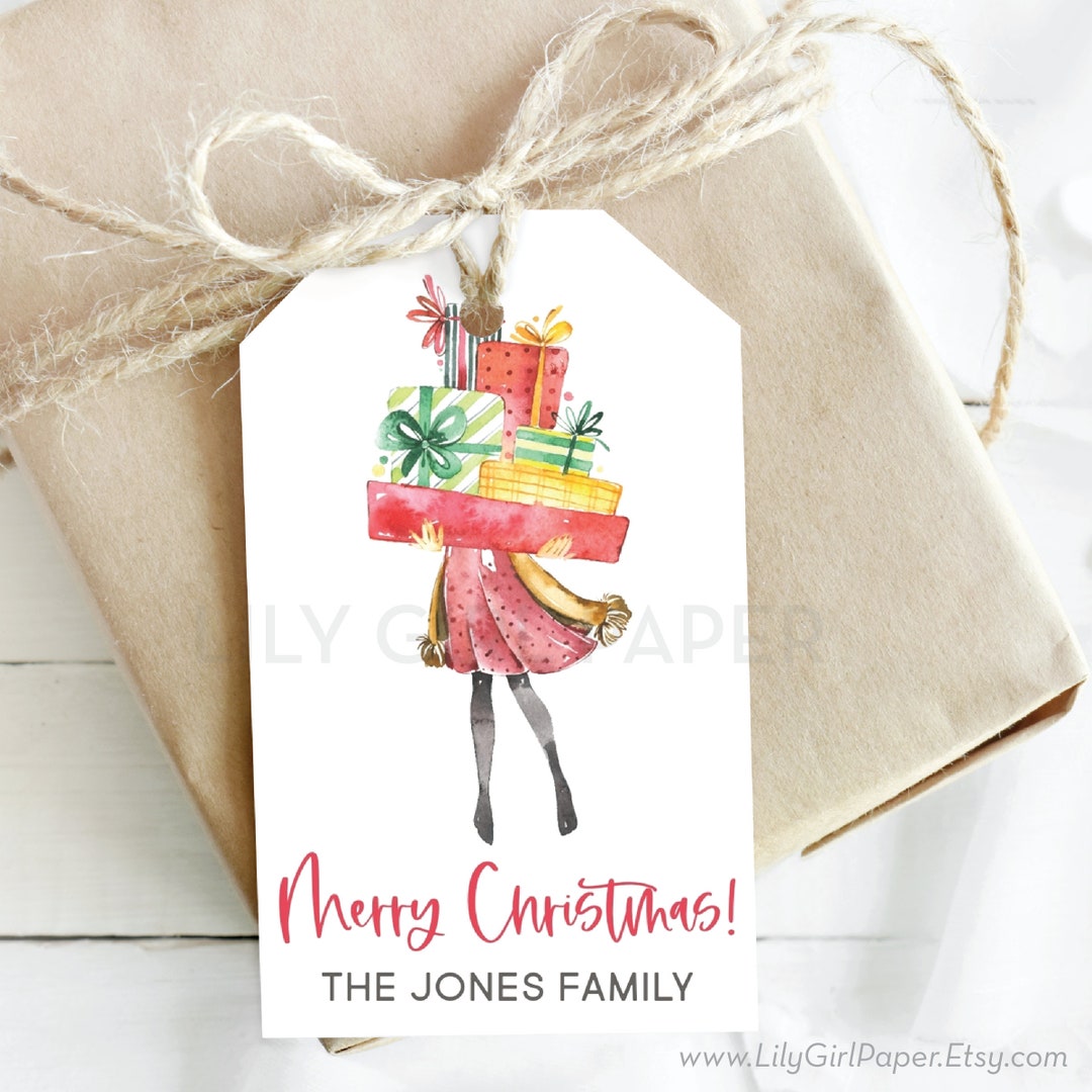 Editable Merry Christmas, Happy Holidays Gift Tag, Favor Tag, ALL Text ...