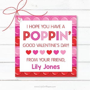 Editable Pop It Valentine, Have a Poppin' Valentine's Day Card, Popper ...
