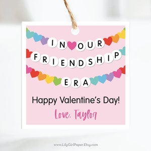 In Our Friendship Era Valentine Cards, Editable Friend Bracelet Tags ...