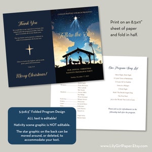Christmas Church Program Editable Template, Church Christmas Play ...