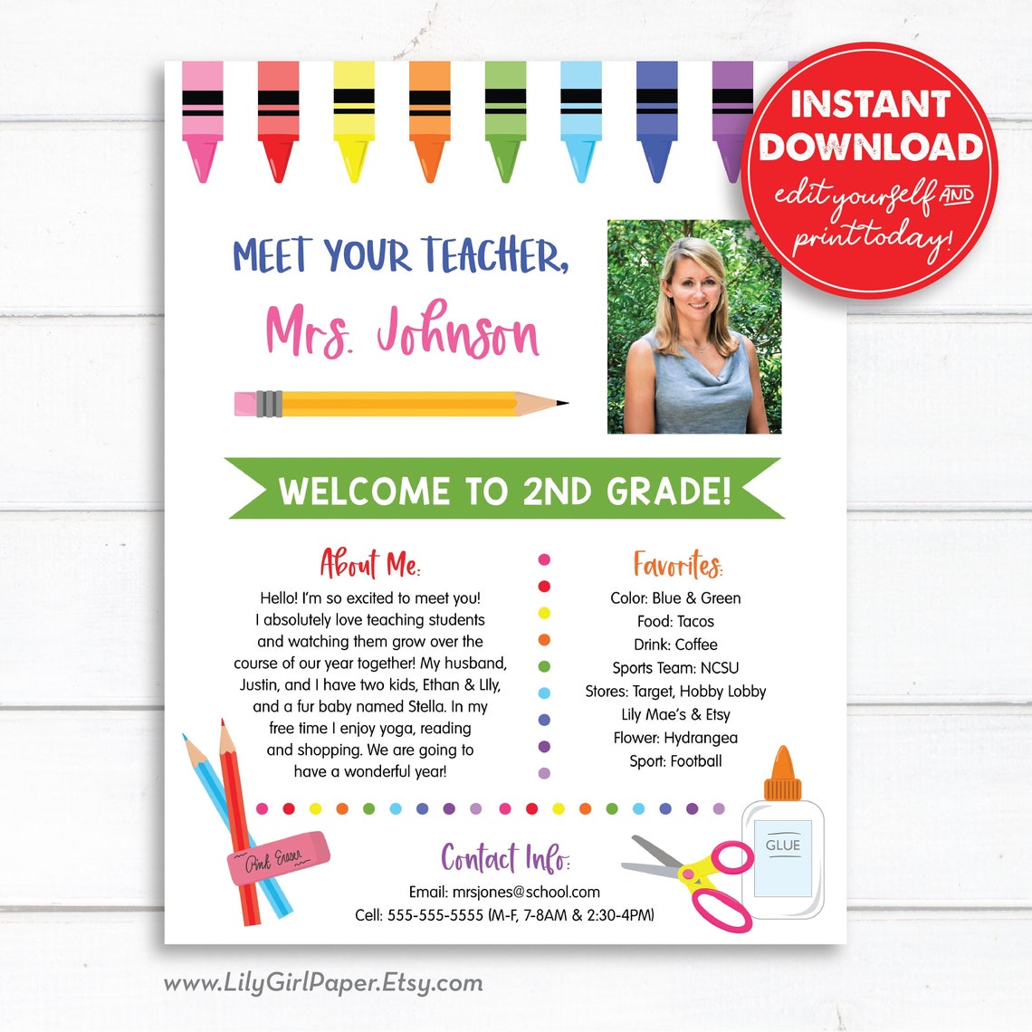 Editable Meet the Teacher Template Back to School Teacher | Etsy