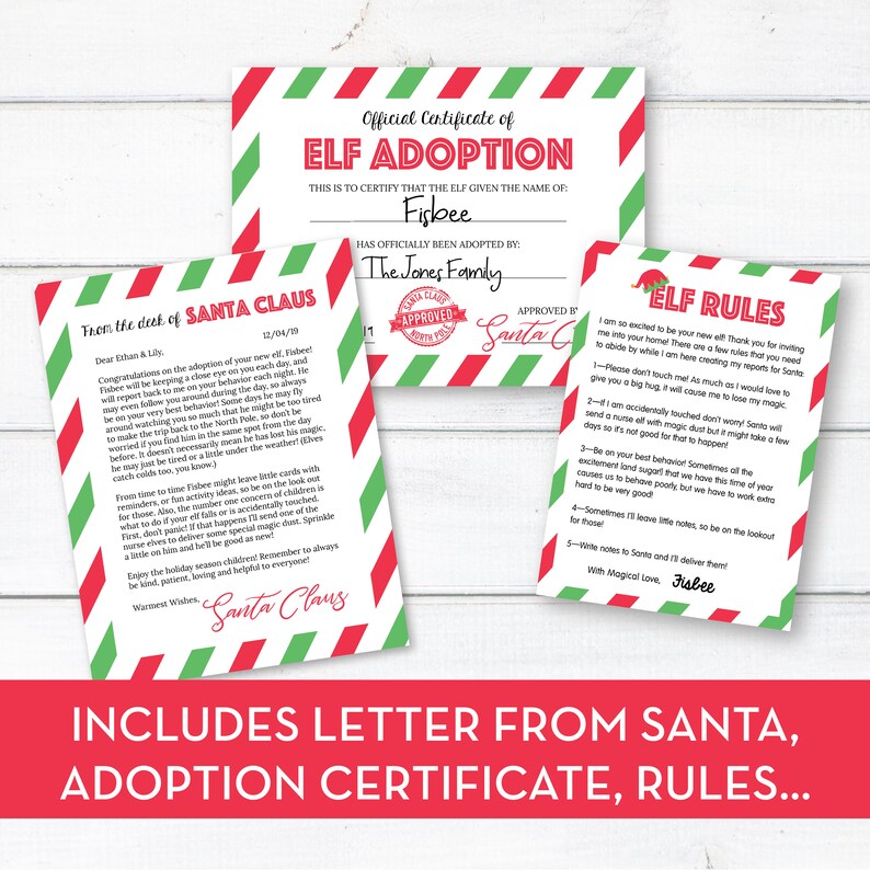 Editable Elf Activity Set Christmas Elf INSTANT DOWNLOAD - Etsy