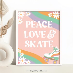 Editable Groovy Roller Skate Birthday Party Welcome Sign Template ...