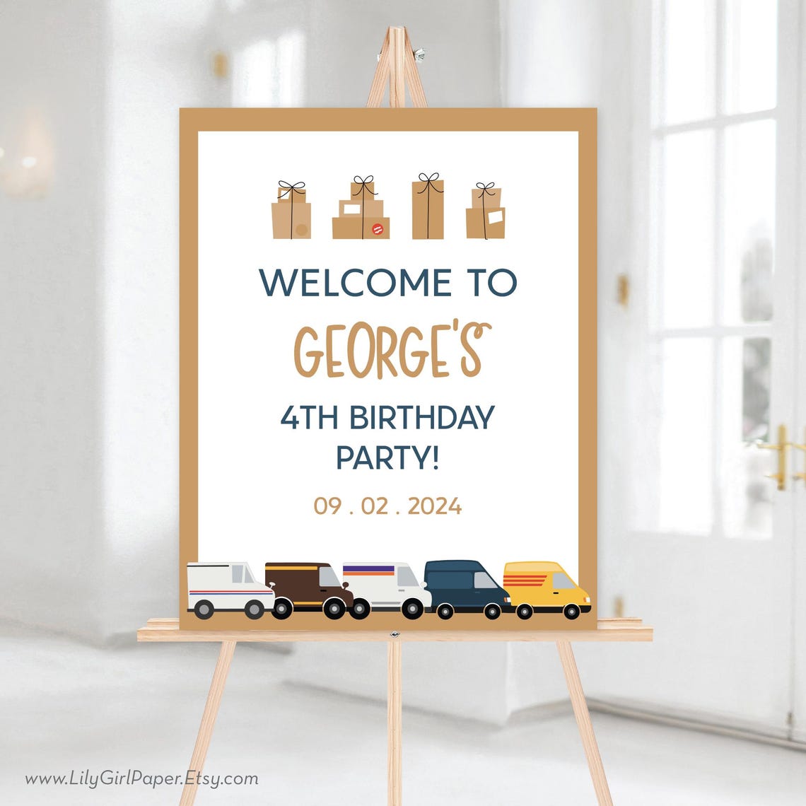 Delivery Truck Birthday Favor Tags: Editable Printable Template ...