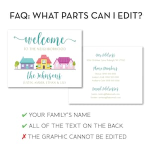 Editable Welcome to the Neighborhood Cards, Instant Download, New ...