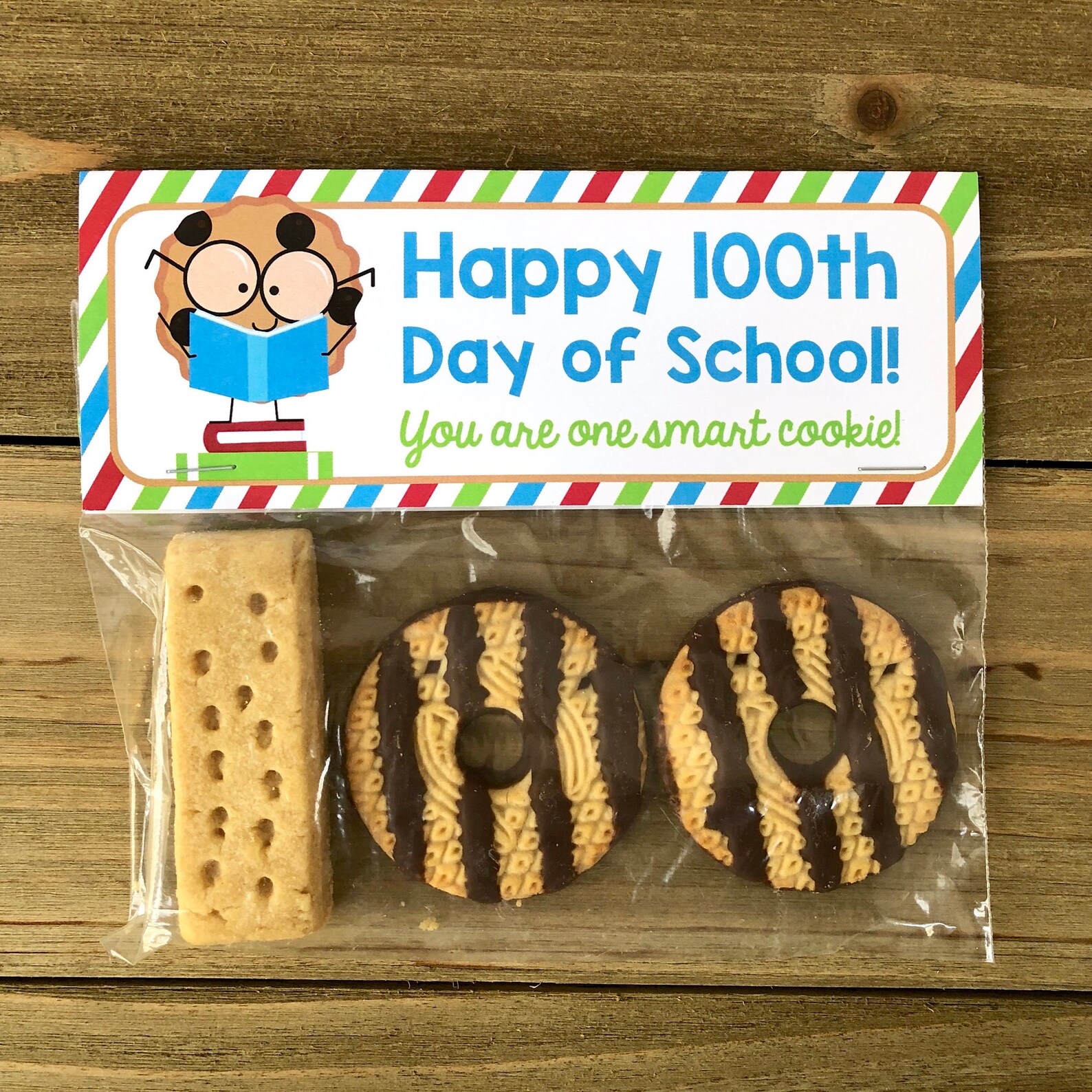 Editable 100th Day of School Treat Bag Topper, You Are One Smart Cookie ...