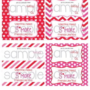 Valentine Treat Bag Toppers, I Need S'more Friends Like You, Candy Bag ...