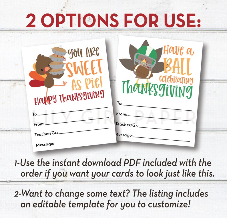 Editable Thanksgiving Gobble Grams Candy Grams INSTANT - Etsy