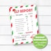 Editable Elf Report Card, INSTANT DOWNLOAD! Christmas Elf Behavior ...