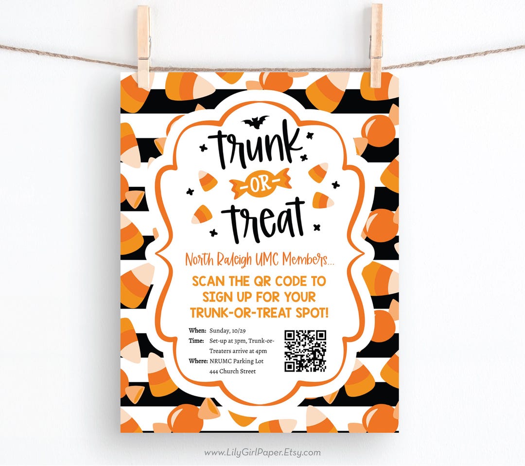 Editable Halloween Trunk-or-treat Sign-up Flyer (8.5x11) - Etsy