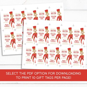 Editable PTA/PTO Holiday Nutcracker Gift Tag, Christmas Teacher Gift ...