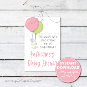 Editable Baby Shower Favor Tag Drive by Baby Girl Shower - Etsy