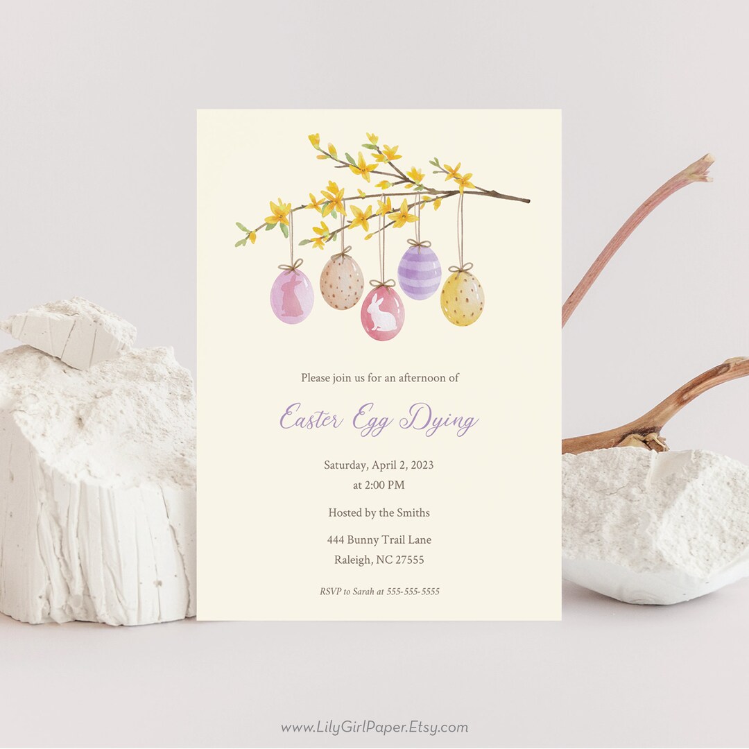 Editable Easter Egg Dying Party Invitation Template, Instant Download ...