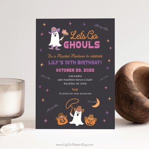Editable Haunted Hoedown Halloween Sign: Cowboy Ghost & Pumpkins ...
