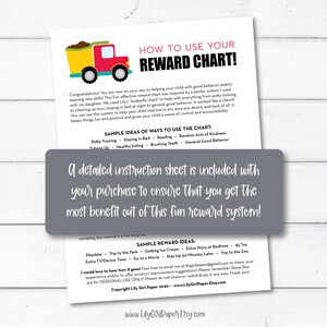 PRINTABLE Construction Vehicle Reward Chart and Cards, Chore Tracker ...