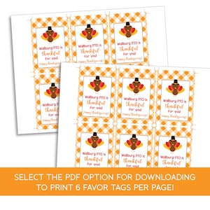 Editable Teacher and Staff Thanksgiving Gift Tag, PTO, PTA Gift Ideas ...