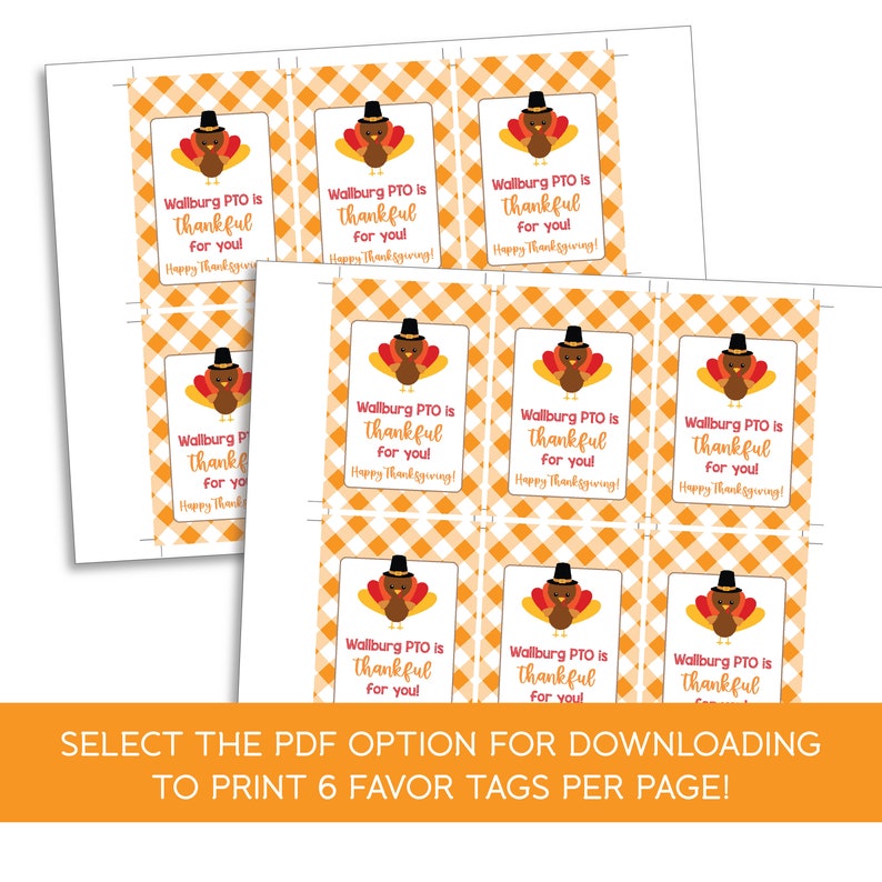 Editable Teacher and Staff Thanksgiving Gift Tag PTO PTA - Etsy