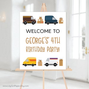 Delivery Truck Birthday Party Invitation, Boys Birthday, Delivering the ...