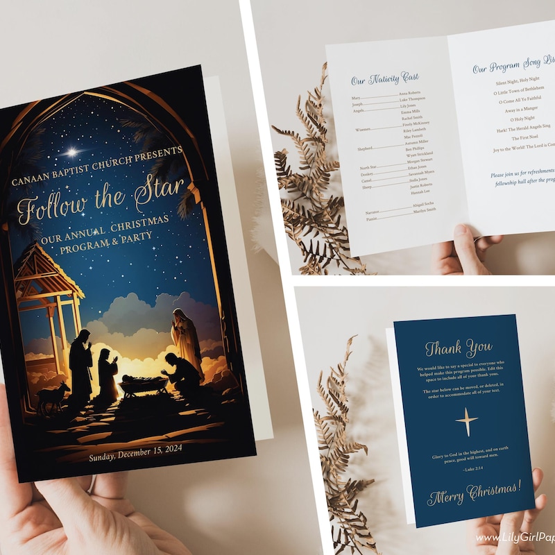 Church Christmas Bulletin Cover - Etsy