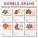 Editable Thanksgiving Gobble Grams Candy Grams INSTANT | Etsy