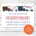 Delivery Driver Snack & Drink Sign, Packages, Mail Carrier, Essential ...