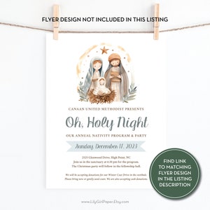 Editable Christmas Nativity Program Template: Church School Play (5.5x8 ...