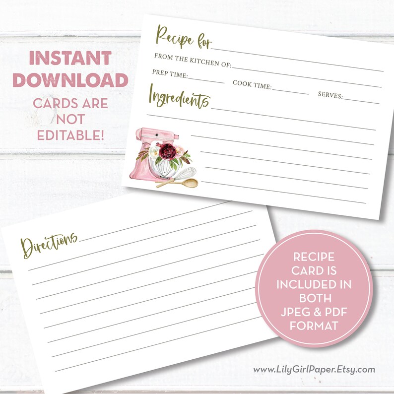 Editable Kitchen Wedding Shower Invitation & Recipe Card, Stock the ...