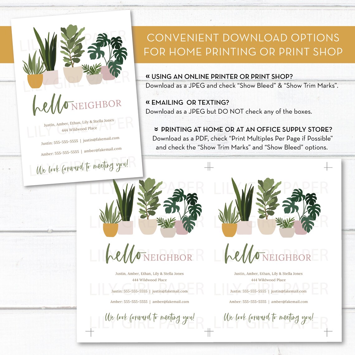 Editable Neighbor Contact Info Cards Hello New to the - Etsy