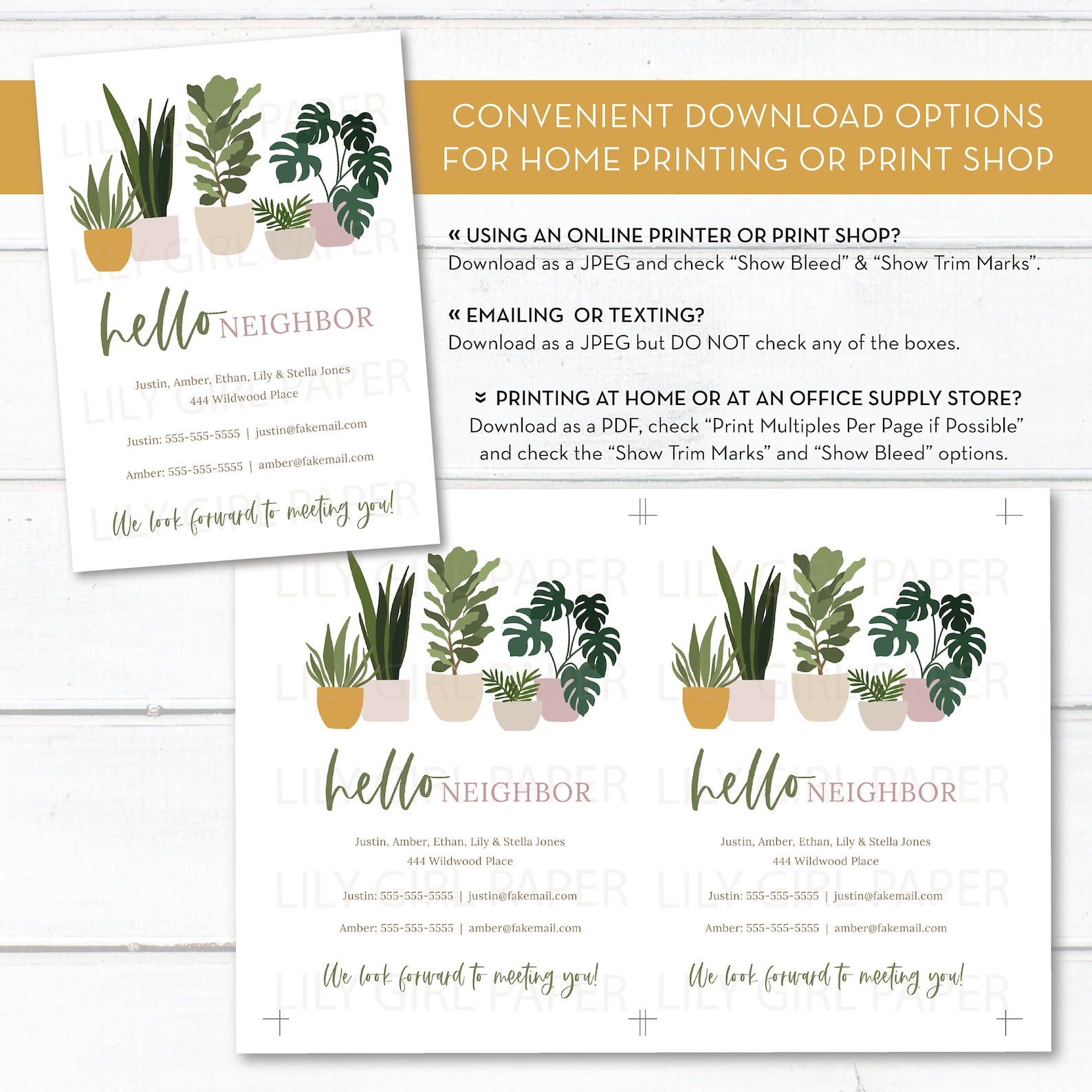 Editable Neighbor Contact Info Cards Hello New to the - Etsy