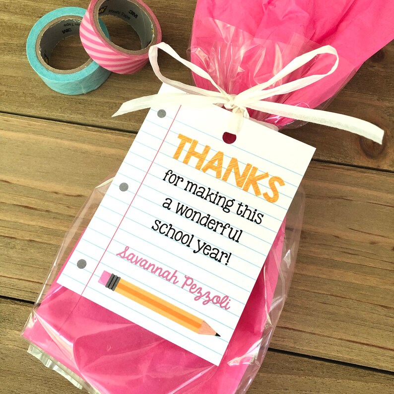 Editable Teacher Appreciation End of School Year Gift Tag | Etsy