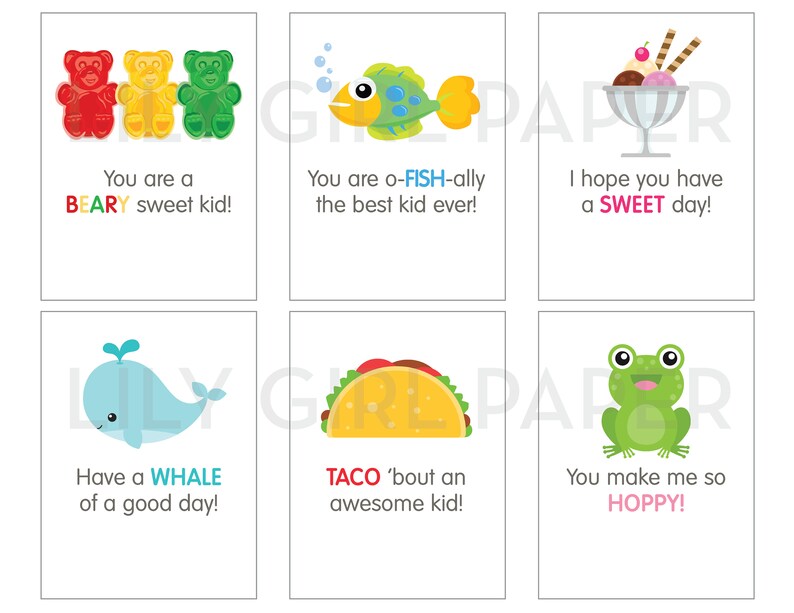 Lunchbox Love Notes Printable Lunch Box Cards Preschool - Etsy
