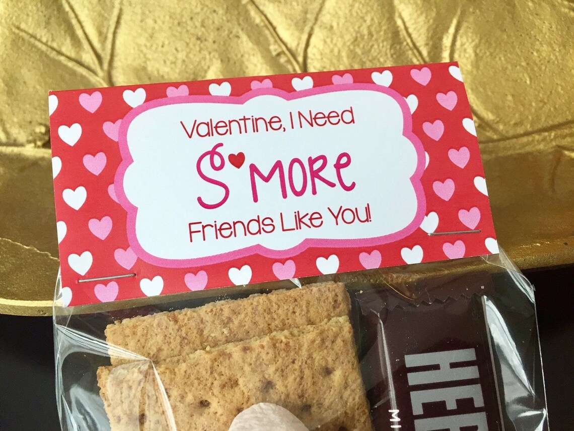 Valentine Treat Bag Toppers, I Need S'more Friends Like You, Candy Bag ...